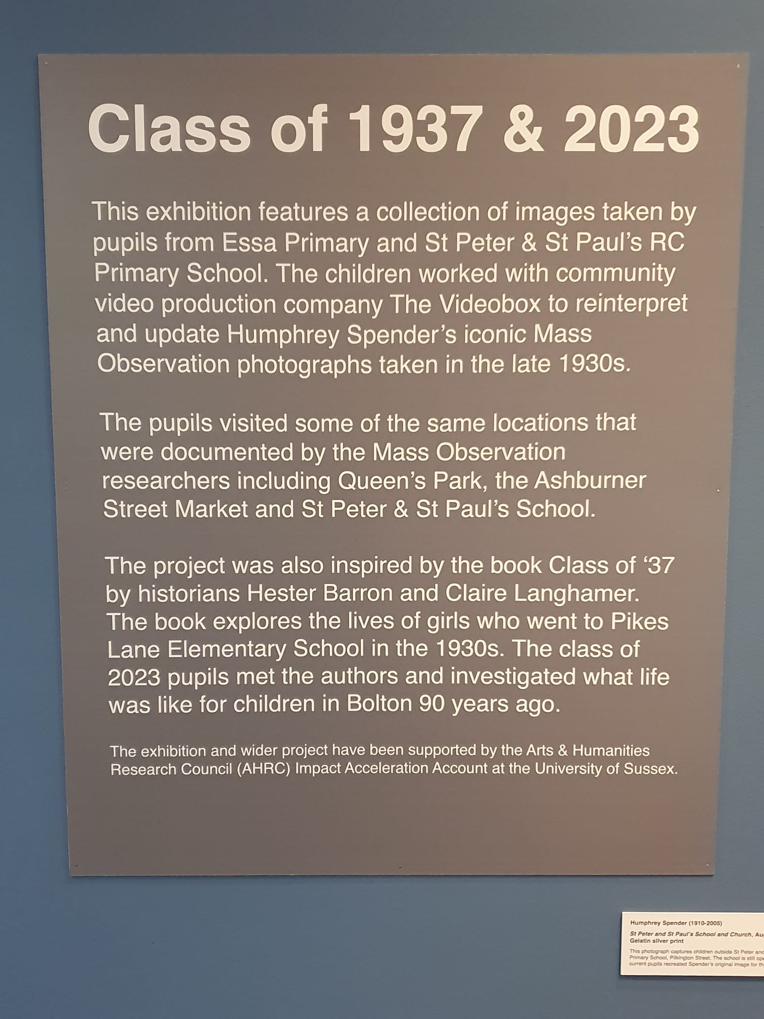 Class of 1937 and 2023 - Mass Observation Archive